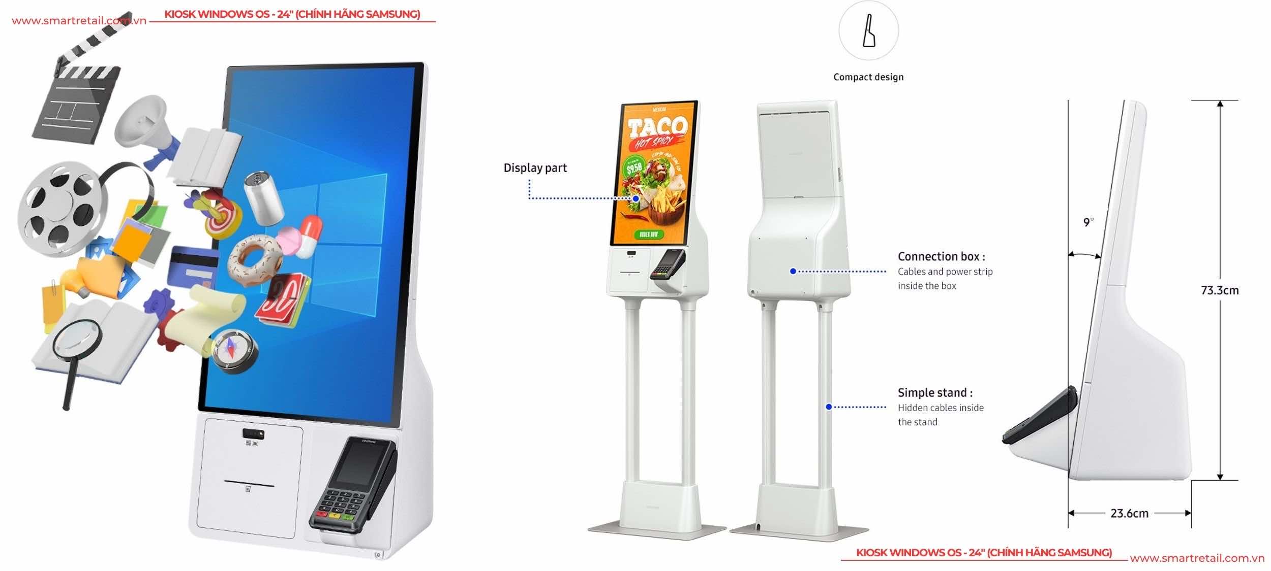 Samsung Kiosk Windows màn hình cảm ứng 24 Inch